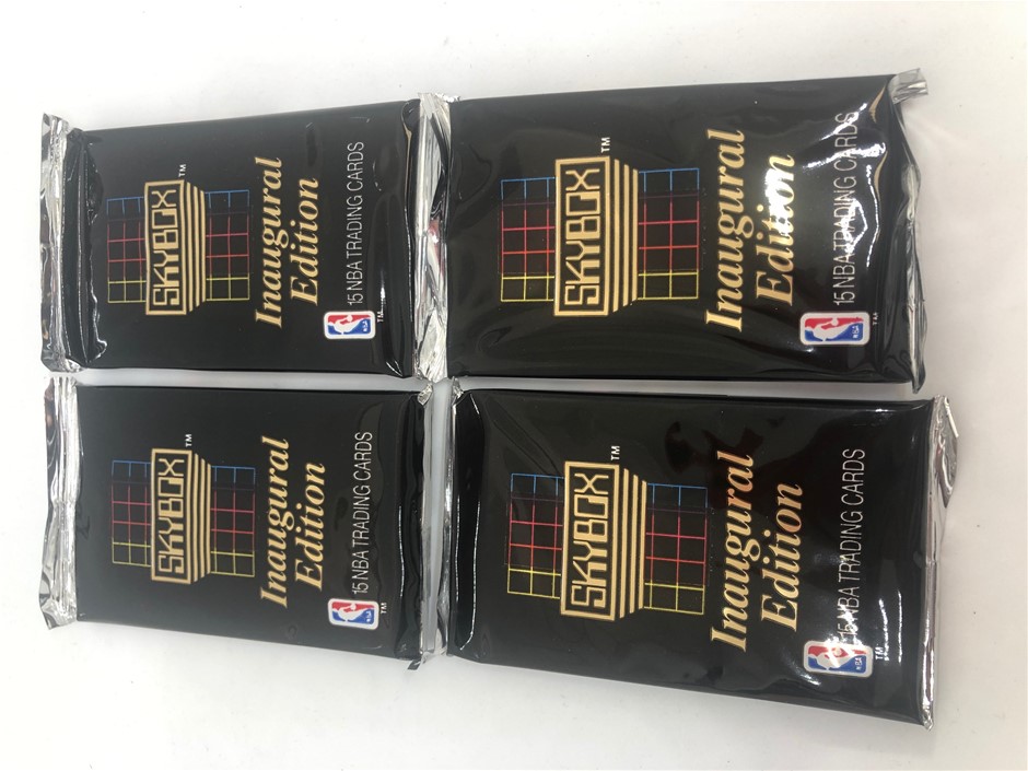 4 X SEALED PACKS NBA SKYBOX INAUGURAL EDITION 1990/91 CARDS Auction ...