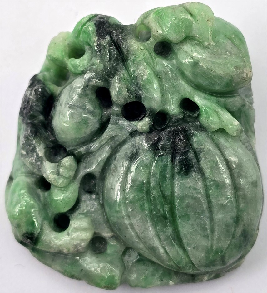ANTIQUE HAND CARVED CABBAGE JADE SCULPTURE Auction (0001-2563493 ...