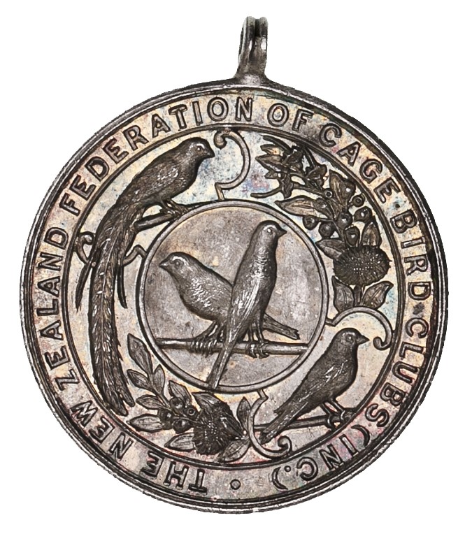 NZ Federation Of Cage Bird Clubs (Inc.), silver medal awarded to S.W ...