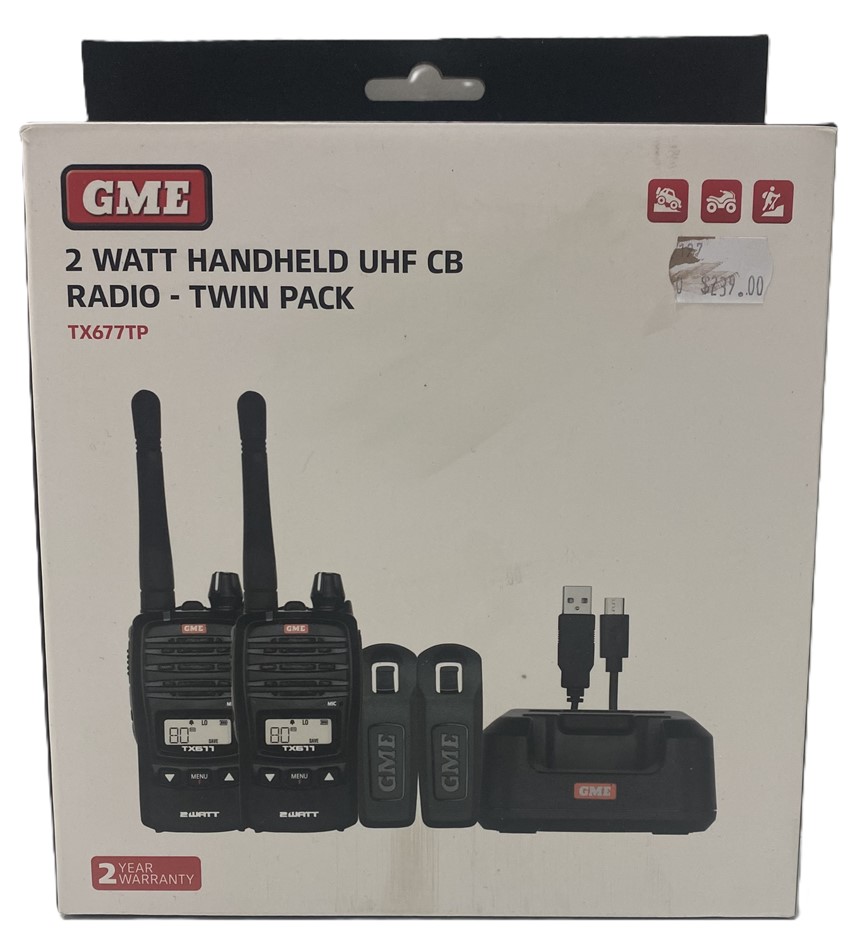 GME - TX677TP 2 WATT Handheld UHF CD Radio - Twin Pack Auction (0097 ...
