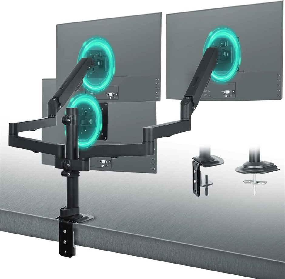 HEYMIX Triple Monitor Arm, Dual Monitor Arm Gas Spring with Single ...
