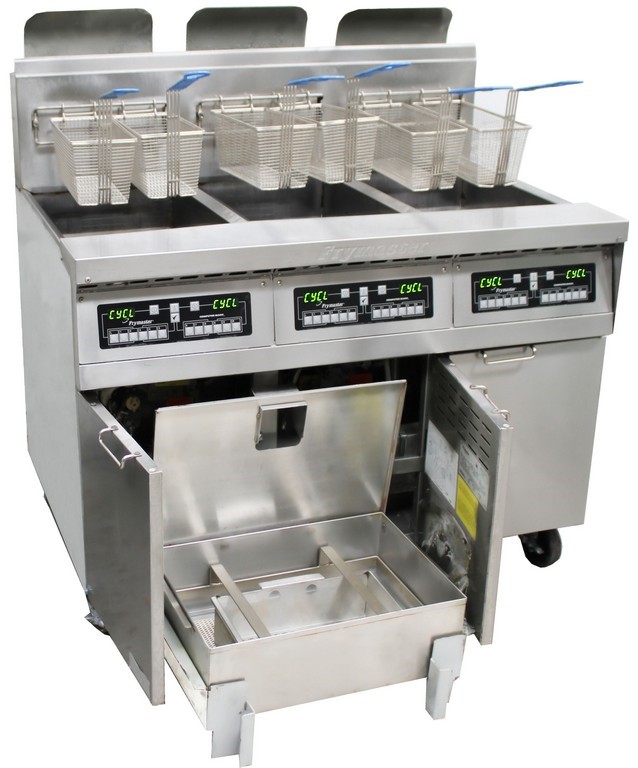 FRYMASTER HIGH PERFORMANCE NG 3 PAN DEEP FRYER W/ OIL FILTRATION SYSTEM ...
