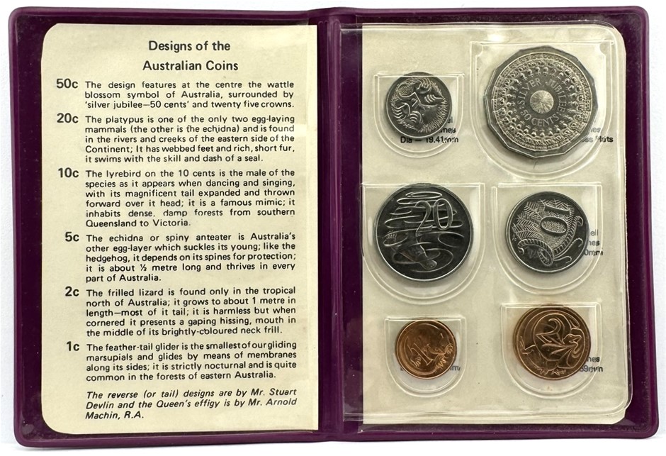 1977 SILVER JUBILEE COMMEMORATIVE R.A.M. UNCIRCULATED COIN SET Auction ...