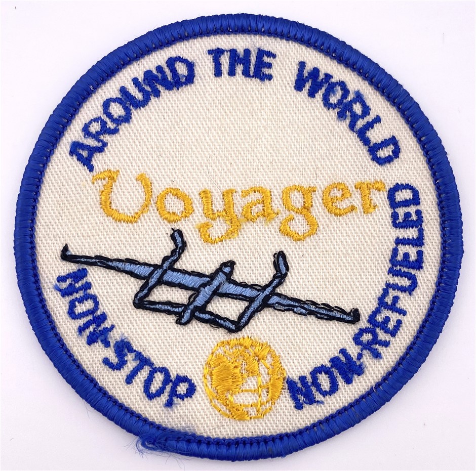 ORIGINAL RUTAN VOYAGER EMBROIDERED PATCH FEATURING RUTAN MODEL 76 ...