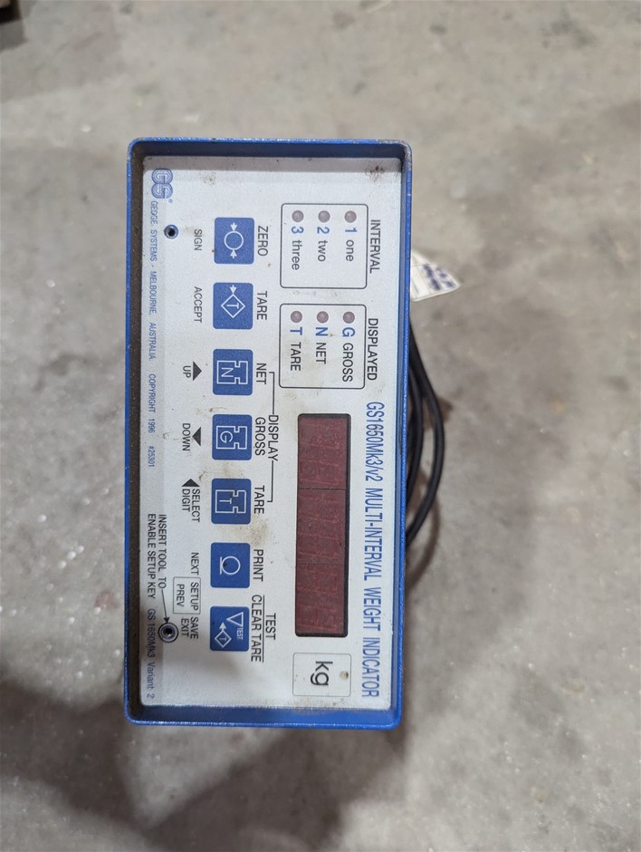 Gedge GS1650Mk3/v2 scale indicator Auction (0019-3031620) | Grays Australia