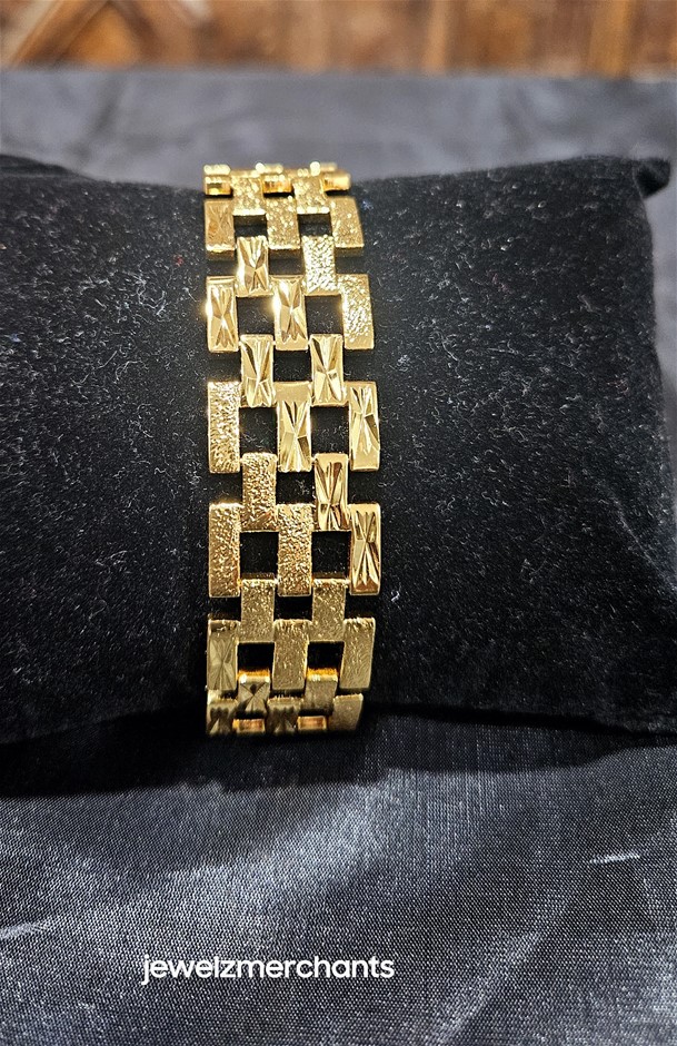 4-Layer 22k Yellow Gold-Plated Bracelet stamped (22K)-20cm-Quality ...