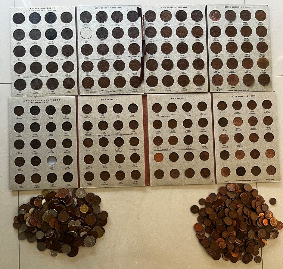 Bulk Items: Pennies & Half Pennies Set, Kilo Of World & Kilo Decimal ...