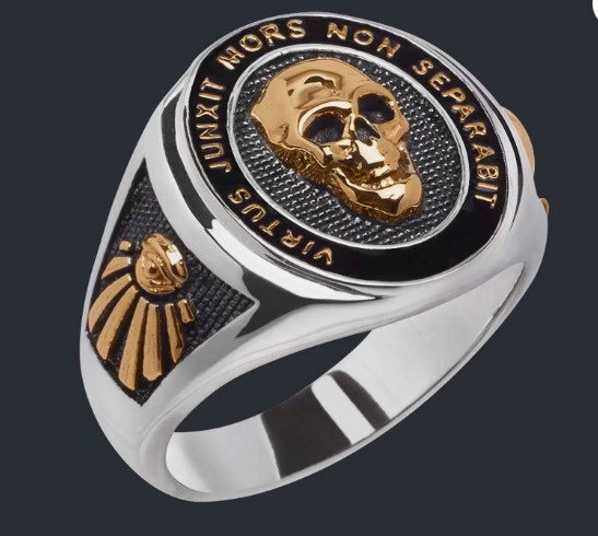 Masonic Ring Skull All Seeing Eye Freemason 925 Silver (stamped) Gold ...