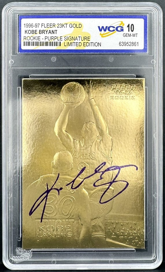 1996-97 FLEER 23 CARAT GOLD KOBE BRYANT ROOKIE PURPLE SIGNATURE ...