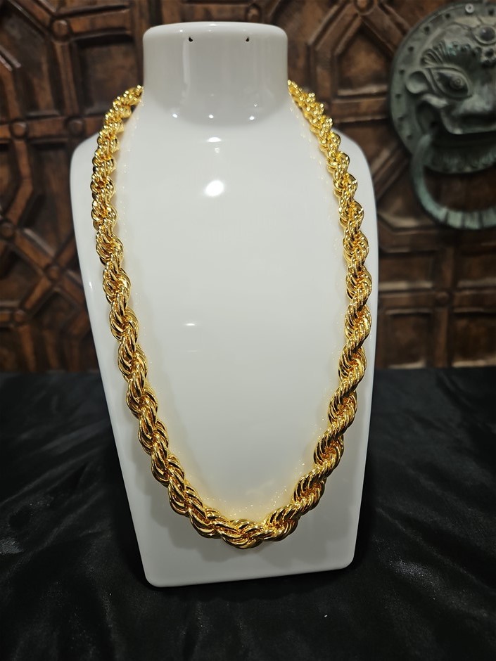 Set 22K Yellow Gold Filled Rope Chain Stamped(22K)-Quality Guarantee ...