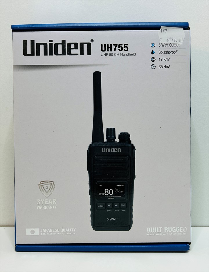UNIDEN UH755 UHF 80 CH Handheld Auction (0100-2564785) | Grays Australia