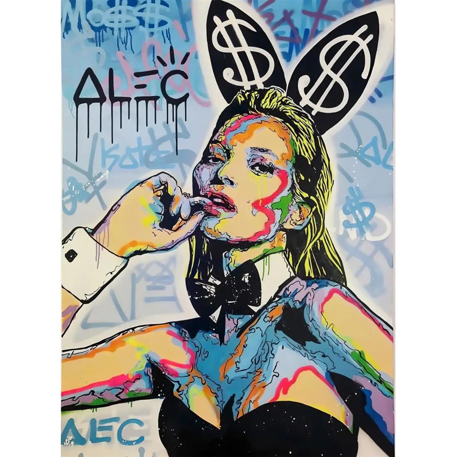 (After) ALEC MONOPOLY "Kate Moss Bunny" Graffiti CANVAS PRINT Auction (0011-2564779) | Grays ...