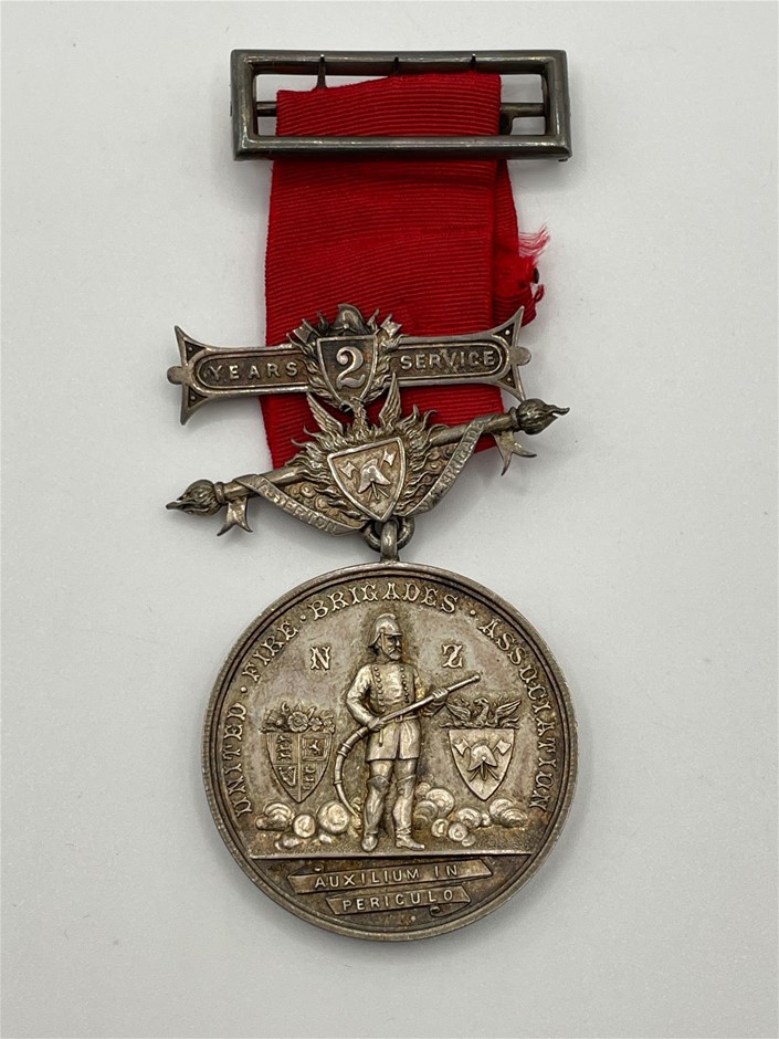 United Fire Brigades Association Long Service Medal & bar, 1885, in ...