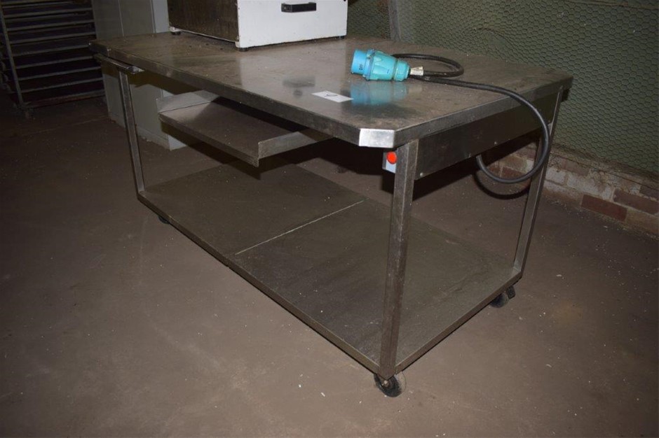 Portable Stainless Steel Food Prep Bench with Shelf Under and Heater ...
