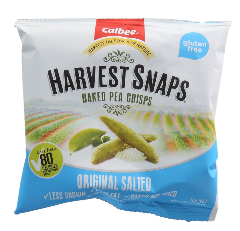 70 x CALBEE Harvest Snaps Baked Pea Crisps 16g, Single Serve. Best ...