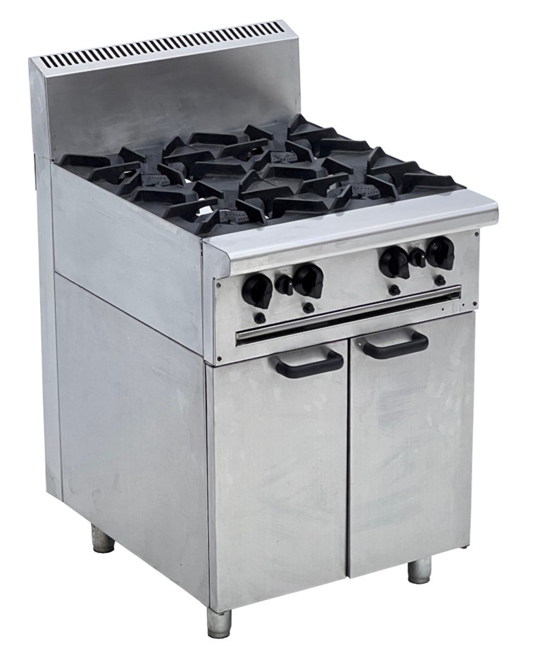 Commercial 4 Burner Gas Stove with Storage Cabinet Auction (0014 ...