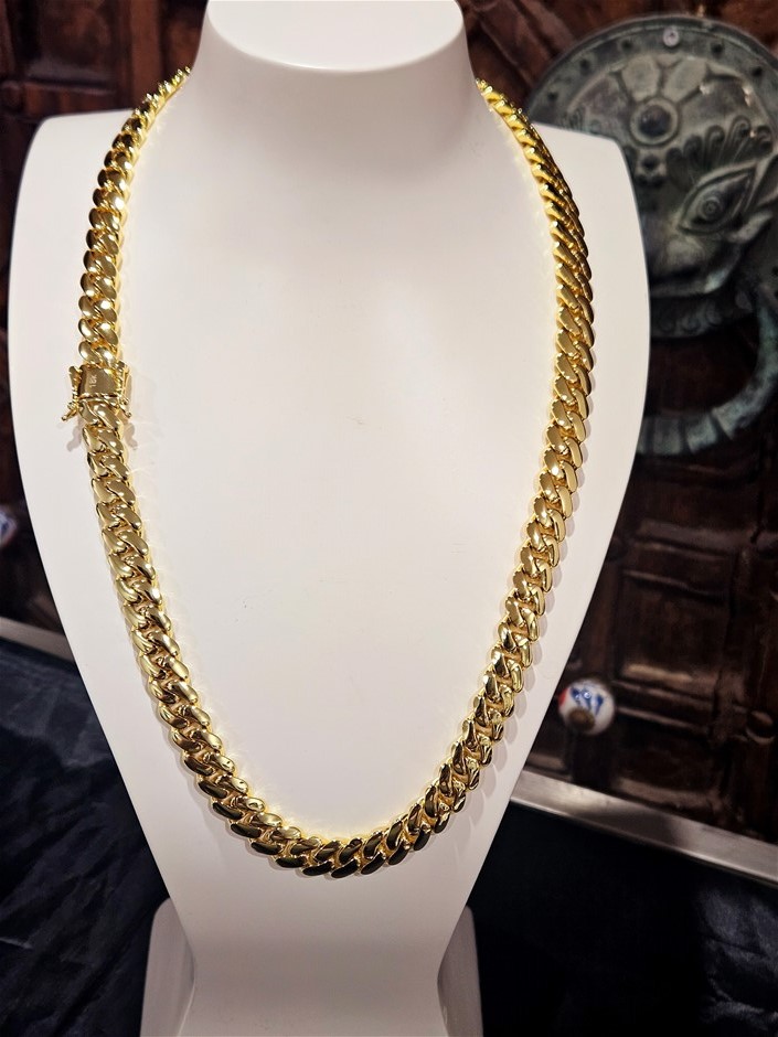 18k Yellow Gold Filled Cuban Chain stamped(18K)-50cm-Quality Guarantee ...