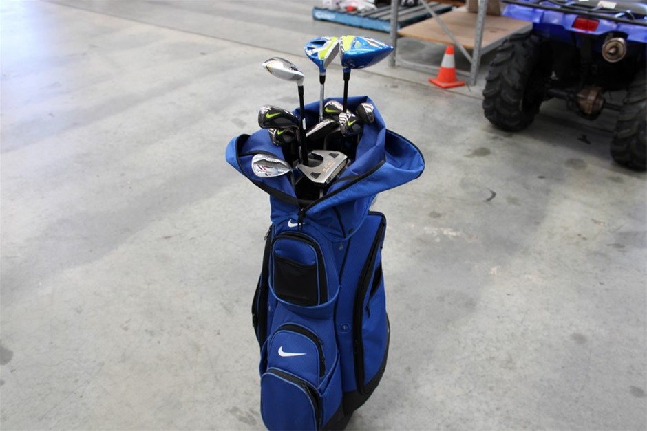 Blue Nike Golf Bag with Golf Clubs Auction (0008-9057470) | Grays Australia