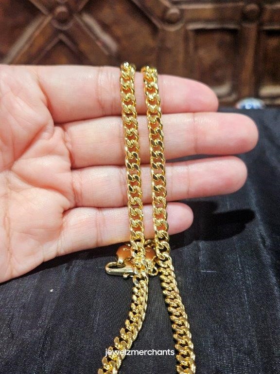 18k Yellow Gold Filled Cuban Chain stamped(18K)-60cm Auction (0001 ...