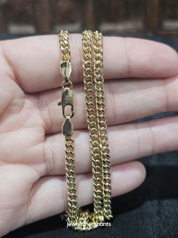 18k Yellow Gold Filled Cuban Chain stamped(18K)-60cm Auction (0006 ...