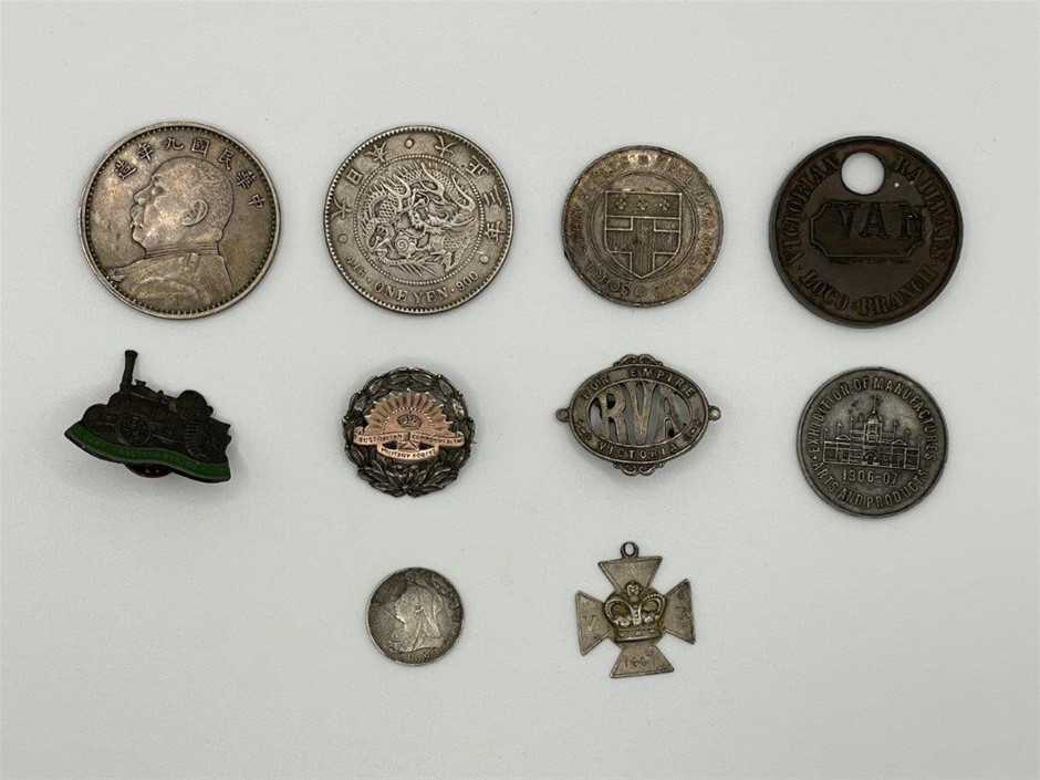 Collection of 7 x Silver/Stg Silver/Bronze Medals/Badges incl Vic ...