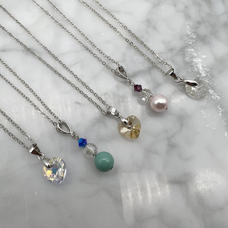 Assorted Genuine Swarovski® Austrian Crystal Pendant Necklaces - 5 Pcs ...