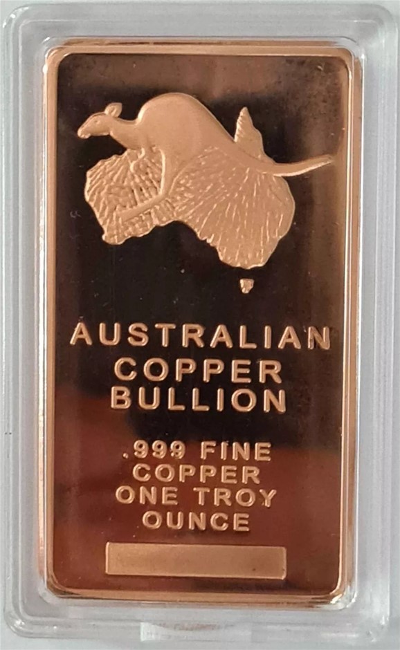 1 Oz Sydney Harbor Bridge Ingot 999 Pure Australian Copper Bullion Acb ...