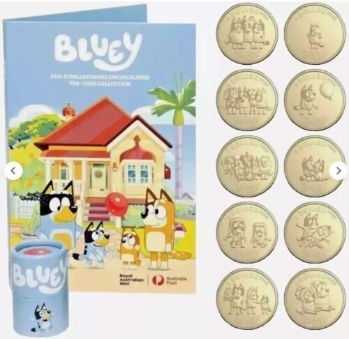 Australia Bluey $1 Dollar Bucks 2024 10 Coin Complete Set (Uncirculated ...