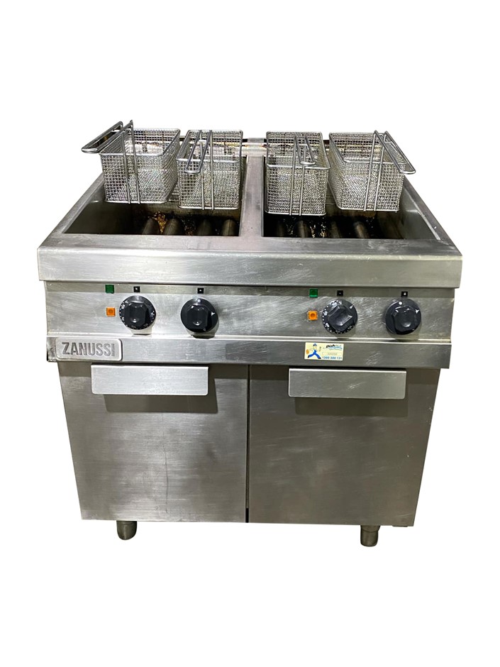 Zanussi split pan fryer baskets and night covers included Auction (0005 ...
