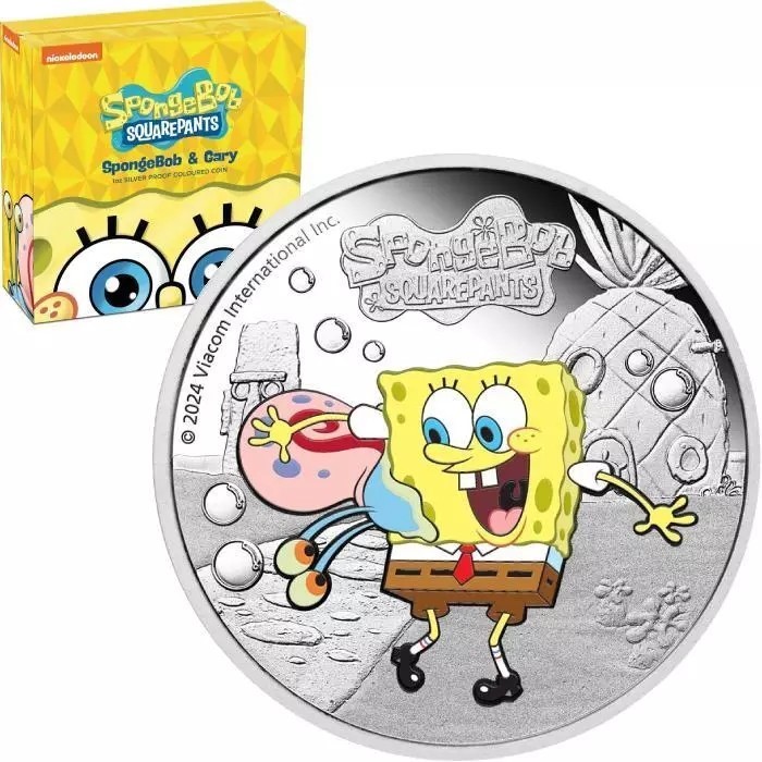 2024 $1 SpongeBob SquarePants and Friends 1oz Silver Proof Coloured ...