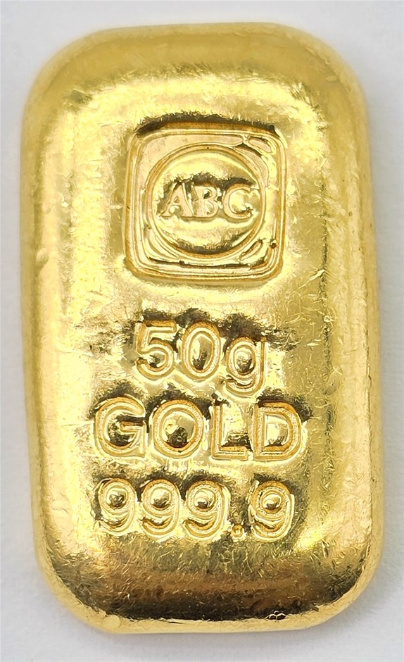 50 GRAM SOLID GOLD BAR - ABC BULLION ISSUE Auction (0001-2567174 ...