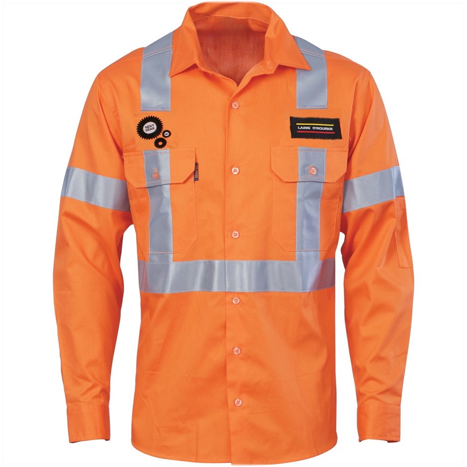 5 x WORKSENSE Men's L/S Cotton Workwear Shirt UPF 50+ with X-Back ...