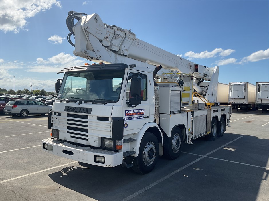 1995 Scania P113 8 x 4 40m Cherry Picker Truck Auction (0095-7058615 ...