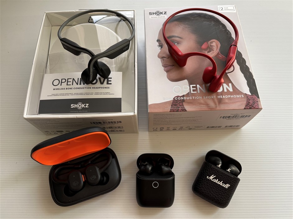 Shokz Open Move, Open Run, Marshall, Skullcandy Earbuds (Lot of 5 ...