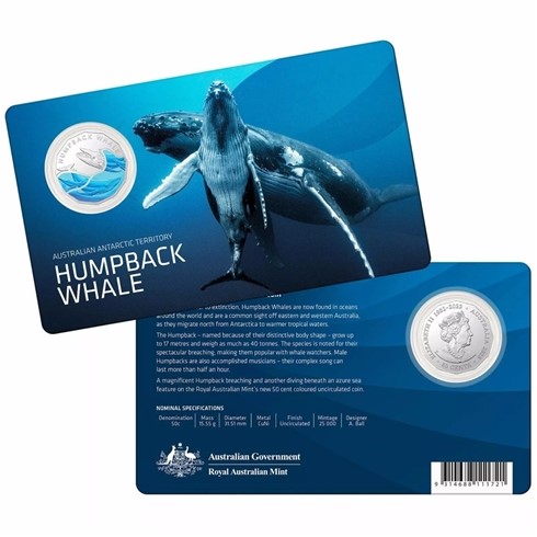 2023 Australia Humpback Whale Coloured 50c Carded UNC Coin RAM Auction ...