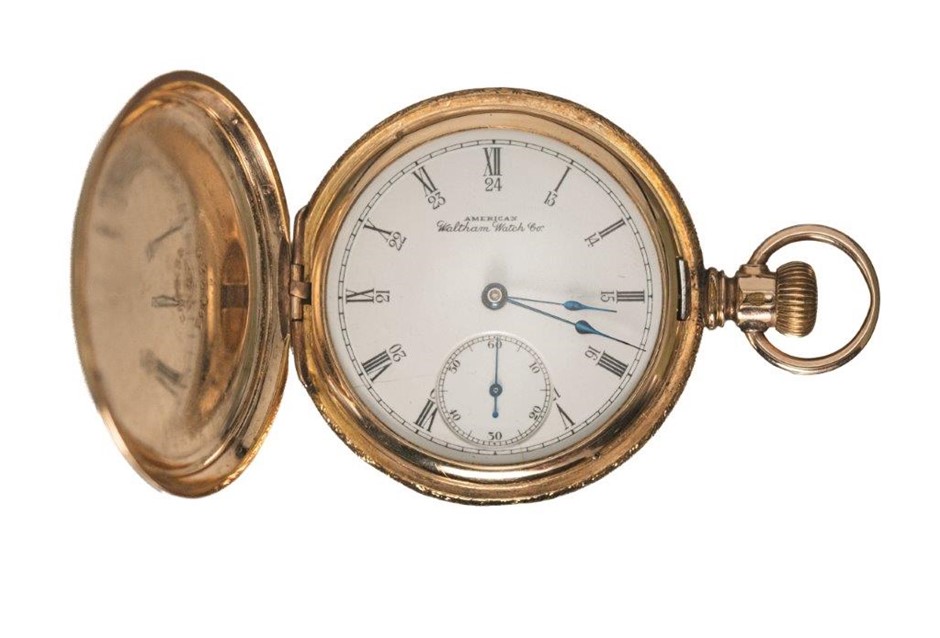 5 x US Veterans items. incl. gold pocket watch/ chain, Cir 1800, 1913 ...