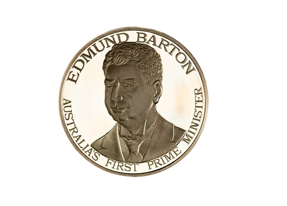 1976 Edmund Barton First Prime Minister Silver Commemorative Medal ...