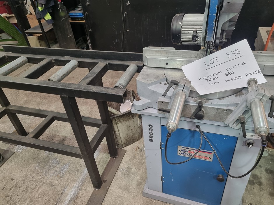 Hafco Metal Master Drop Saw With infeed Table Auction (0538-8020399 ...