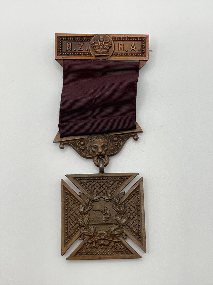 N.Z.R.A. (New Zealand Rifle Association), c1900, struck in bronze ...