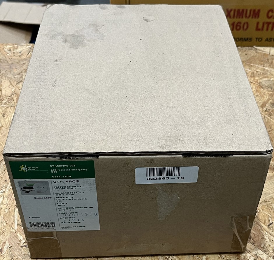 Ektor EV-LEDFIRE-D25 LED recessed emergency light D25 Qty x4 Auction ...