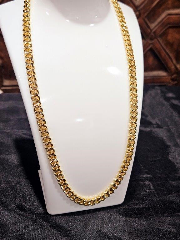 18k Italy Stamped Yellow Gold Filled Cuban Chain (18k/Italy)-50cm ...