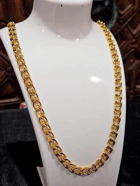 18k Italy Stamped Yellow Gold Filled Cuban Chain (18k/Italy)-60cm ...