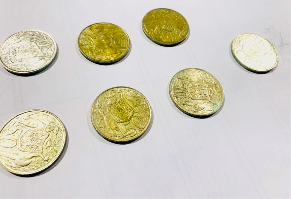 Lot of 7 1966 round 50 cent silver coins Auction (0030-8020504) | Grays ...