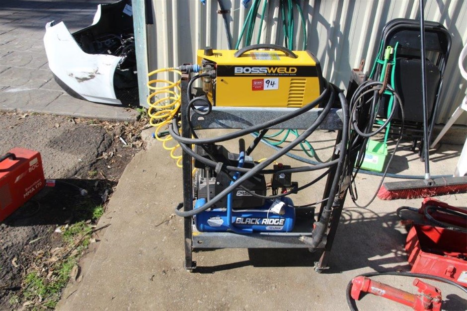 Bossweld Plascut X40PFC Plasma Cutter & Air Compressor with Mobile ...