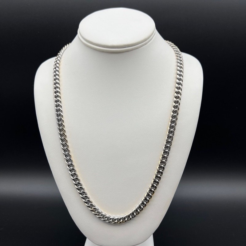 Silver-Filled Cuban Chain Necklace, 8MM Wide - 55.8cm Auction (0024 ...