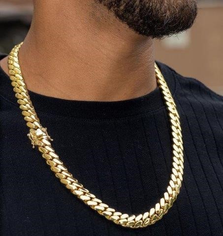 18k Yellow Gold Filled Cuban Chain stamped(18K)-50cm Auction (0010 ...