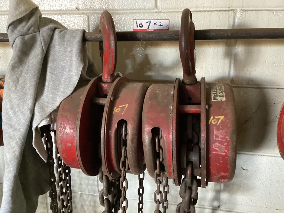 3 Tonne Chain Blocks 2x Auction (0107-7058951) | Grays Australia