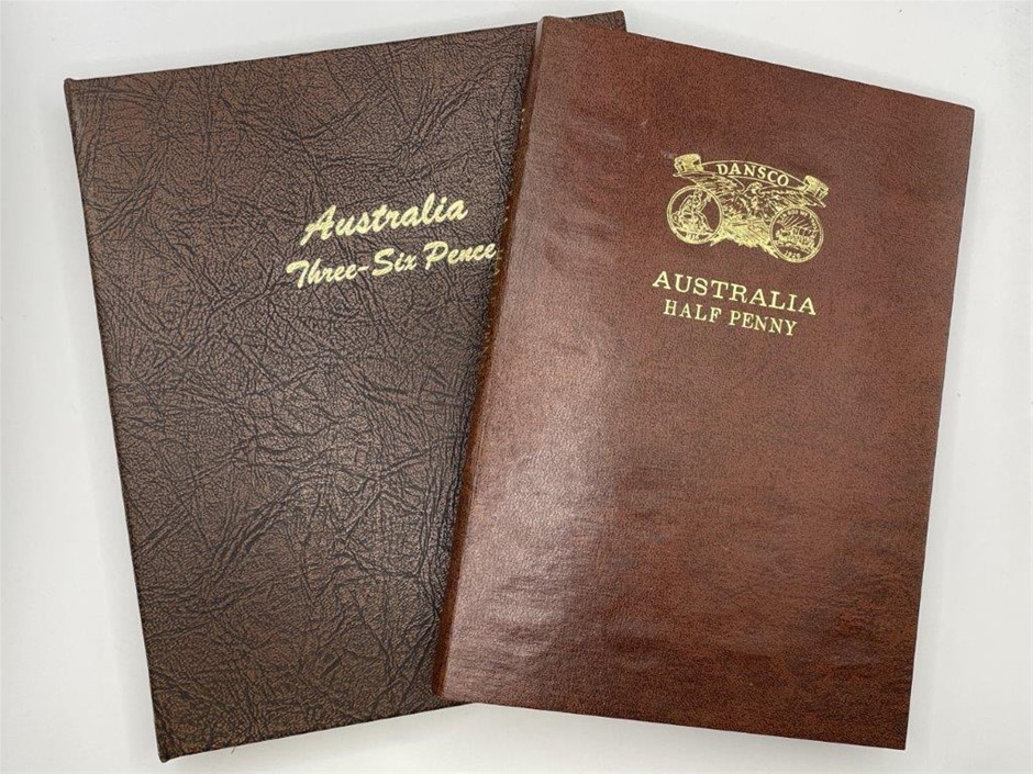 Approx. 62 x asstd Australian Pre-decimal coins (in 2 coin albums ...