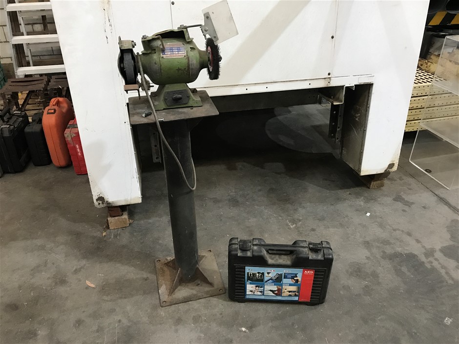 Champion 200mm Double Grinder on Stand & AEG SB2E 680R Drill Auction ...