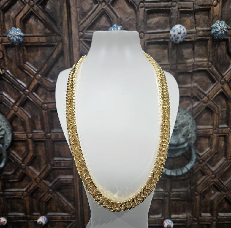 22K/Italy Stamped Solid Heavy Yellow Gold Filled Chain -60CM-10MM ...